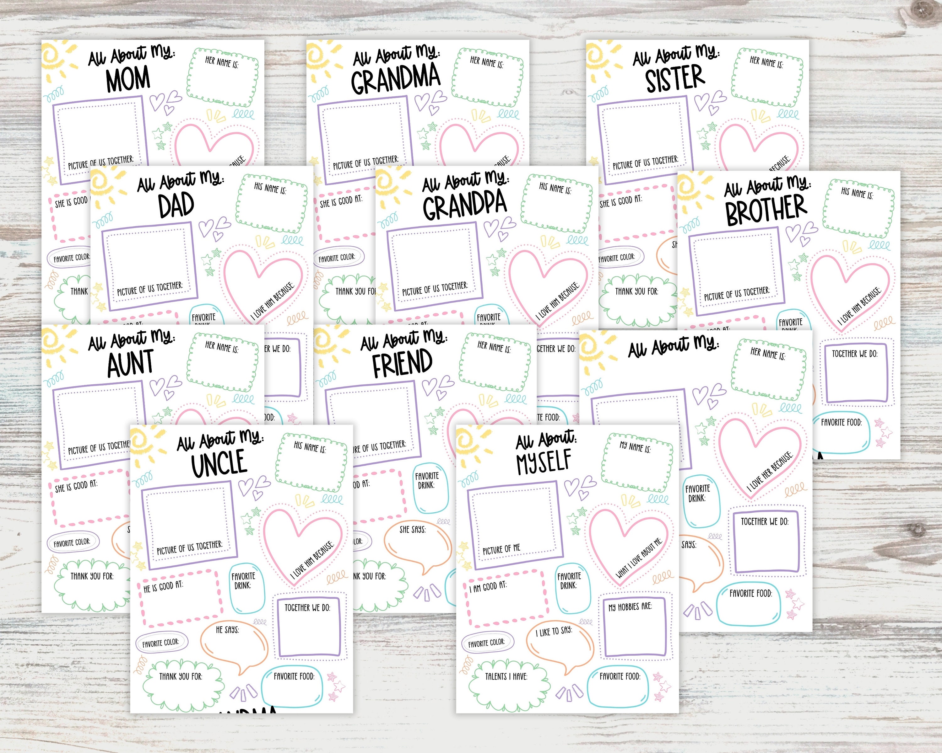 All About My Favorite People Printable Gift Bundle, Classroom Activity ...