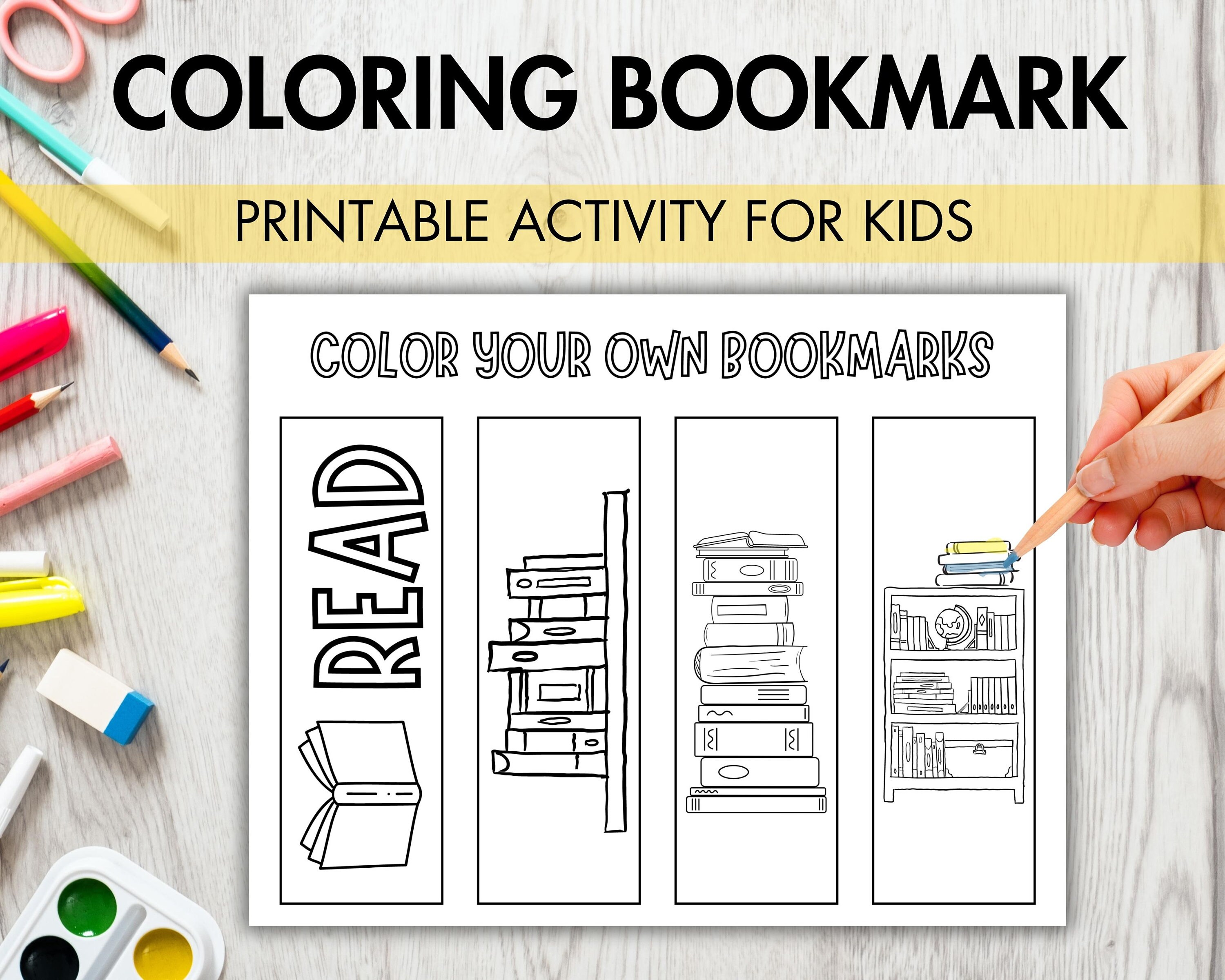 Fairy Tale Story Bookmark Set, Once Upon a Time Coloring Page ...