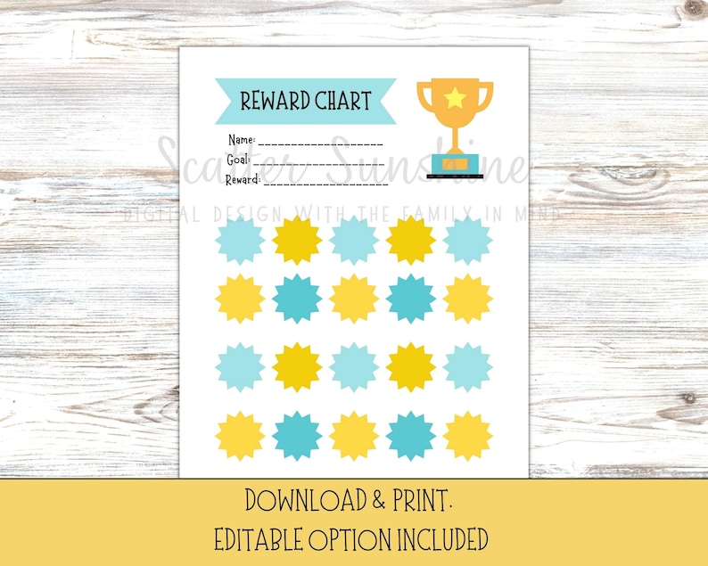 Reward Chart for Positive Reinforcement, Printable Good Behavior ...