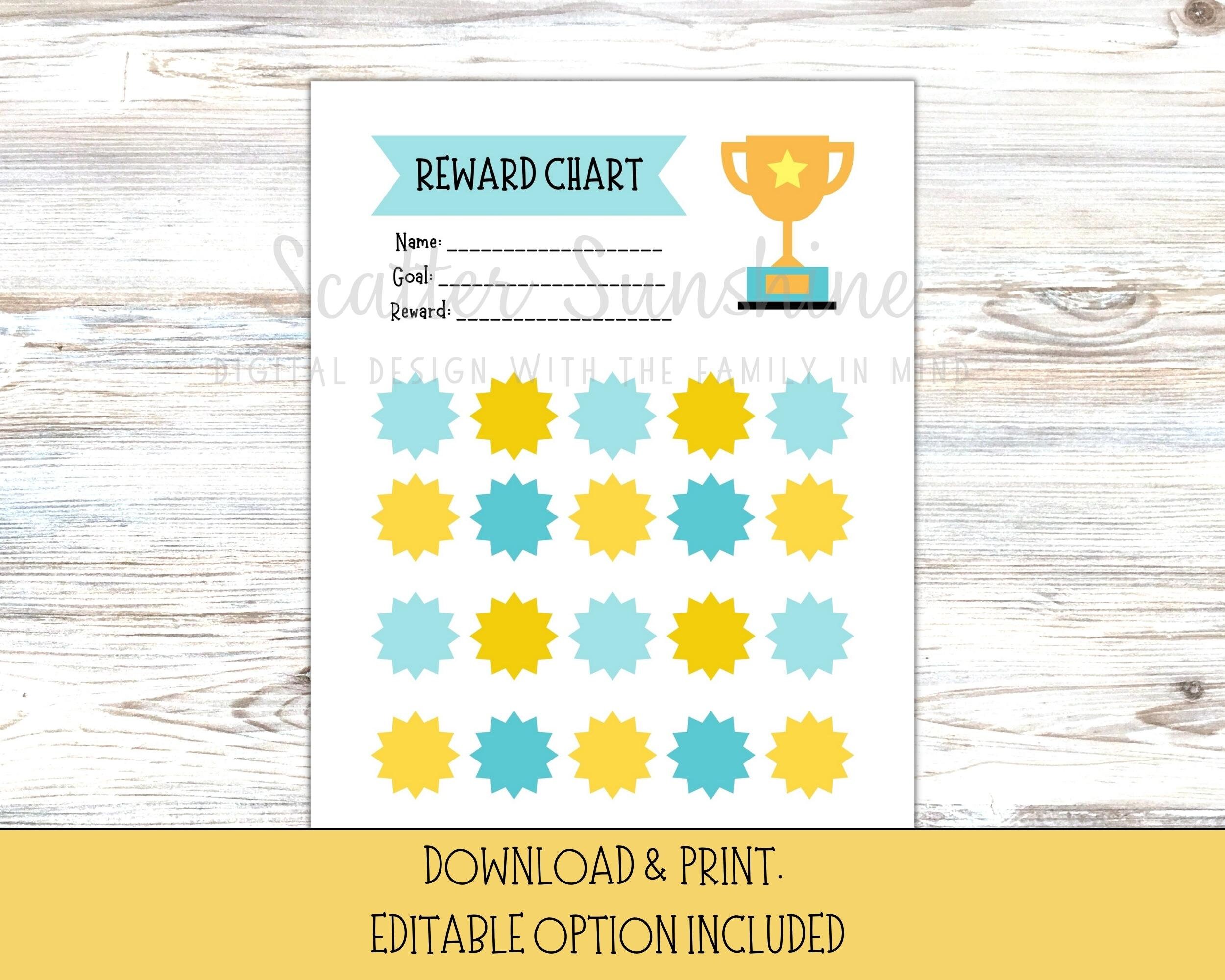 Reward Chart for Positive Reinforcement, Printable Good Behavior ...