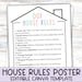 Editable House Rules Chart for Kid and Families Household Rules Chart ...