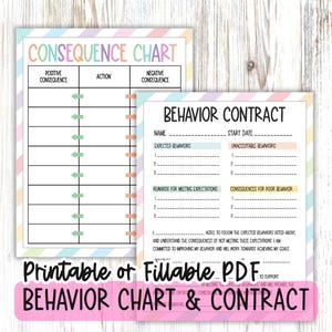 Consequence Chart: Actions Have Positive and Negative Consequences ...