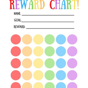 Printable Rainbow Reward Chart for Kid Sticker Chart Positive Behavior ...
