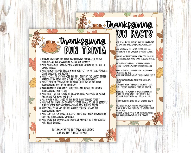 Printable Party Games, A-Z Race of Feast Foods, Fun Facts and Trivia ...