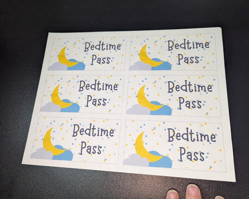 Bedtime Pass for Sleep Training Toddlers Printable Get Out of Bed ...