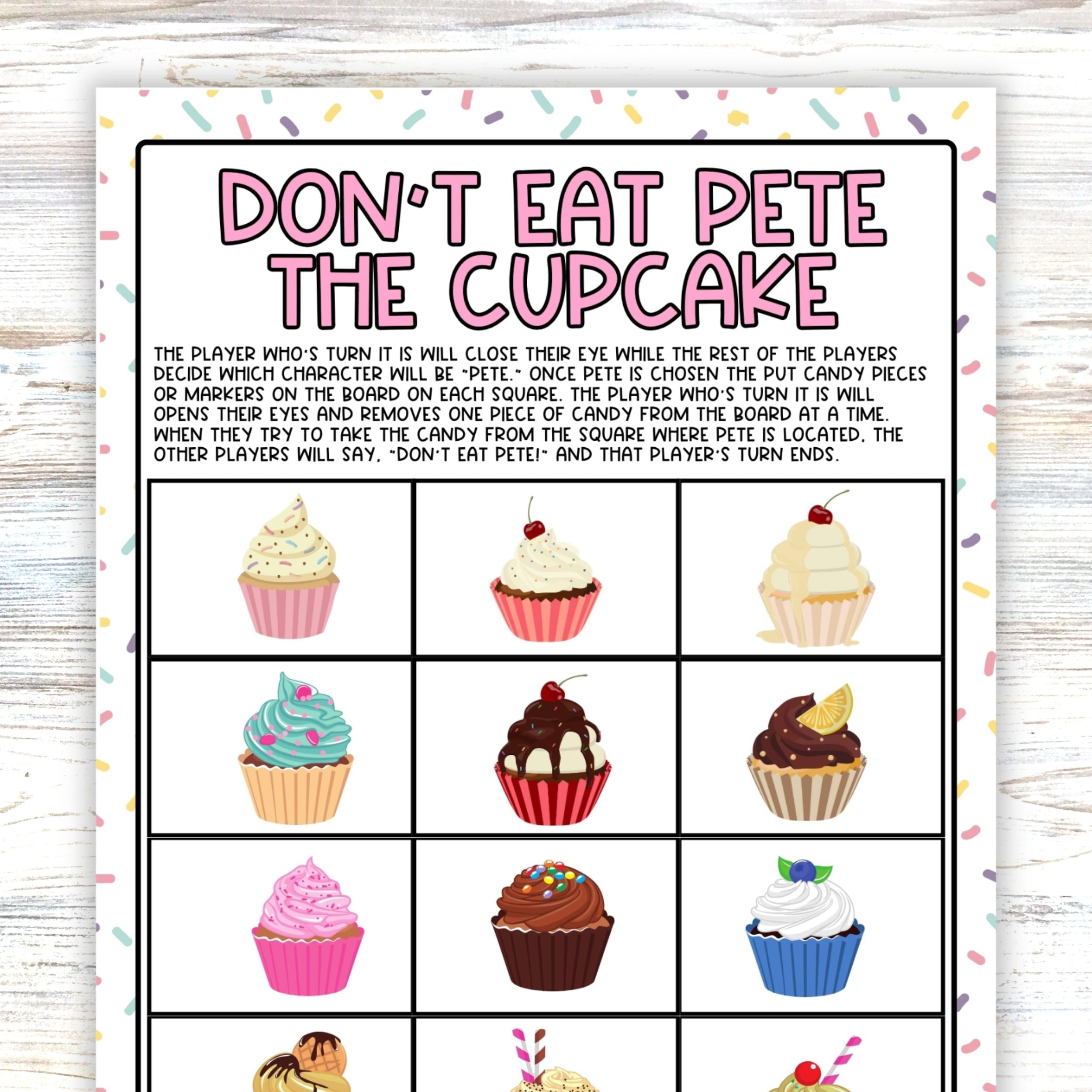 Don't Eat Pete the Cupcake, Fun Easy Birthday Party Activity or Kids ...