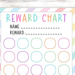 Printable Rainbow Reward Chart for Kid Sticker Chart Positive Behavior ...