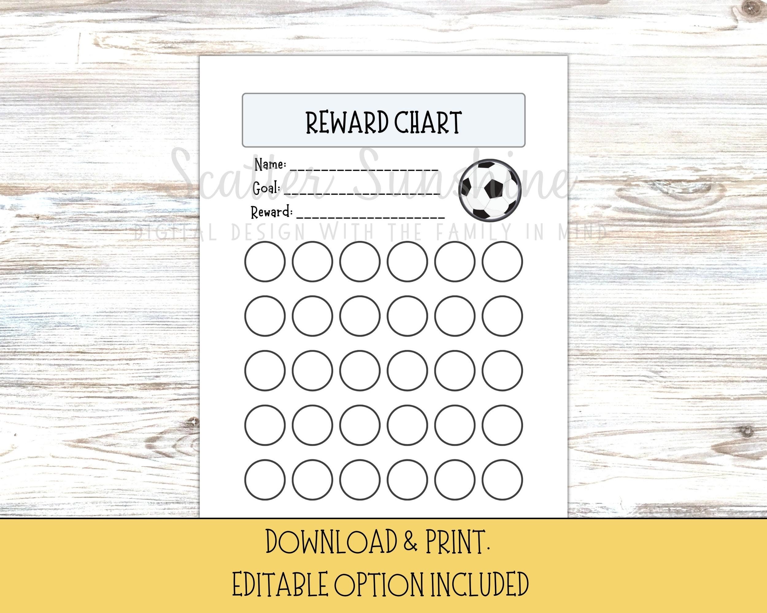 Editable Reward Chart for Kid Sticker Chart for Positive - Etsy