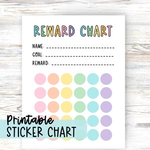 Printable Rainbow Reward Chart for Kid Sticker Chart Positive Behavior ...