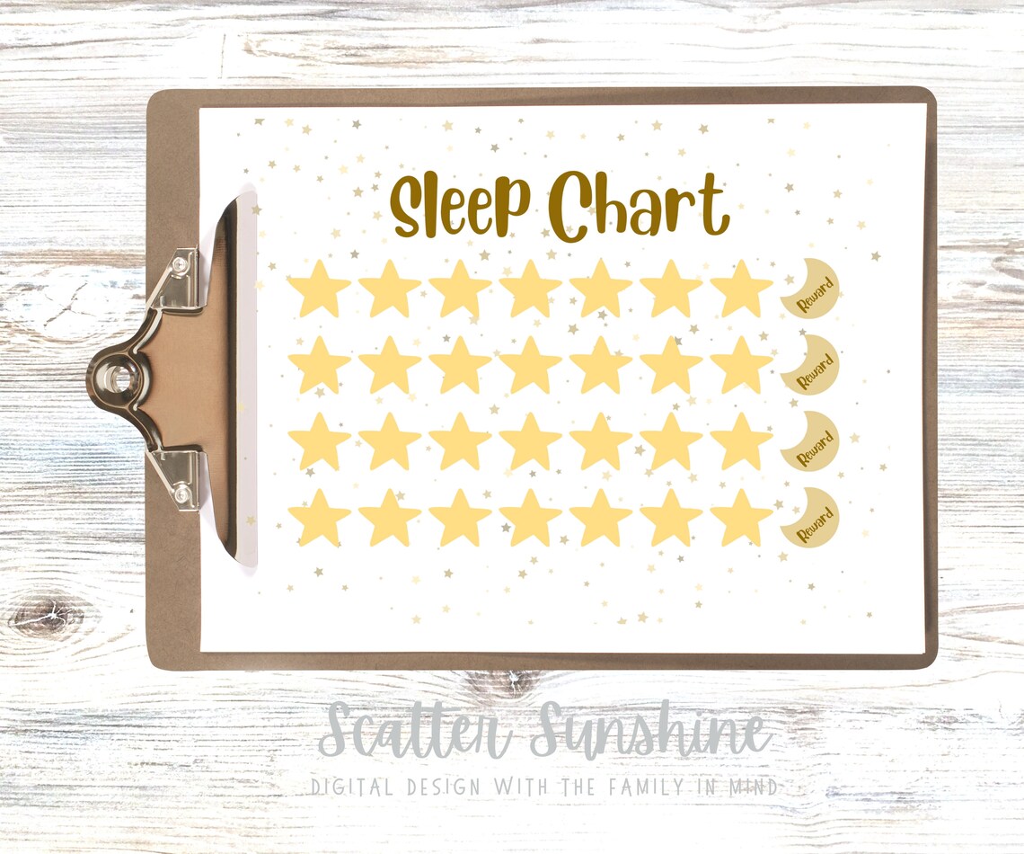 Stay in Bed Sticker Chart for Sleep Training Toddlers Printable Reward ...