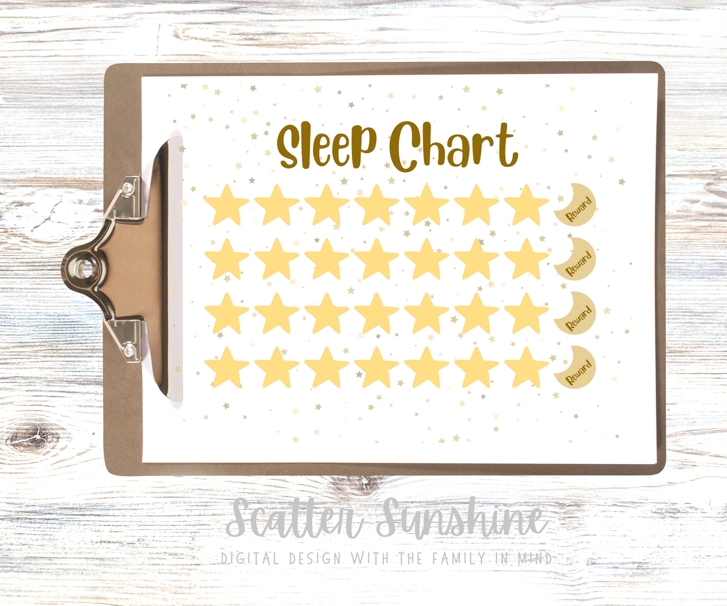 Stay in Bed Sticker Chart for Sleep Training Toddlers Printable Reward ...
