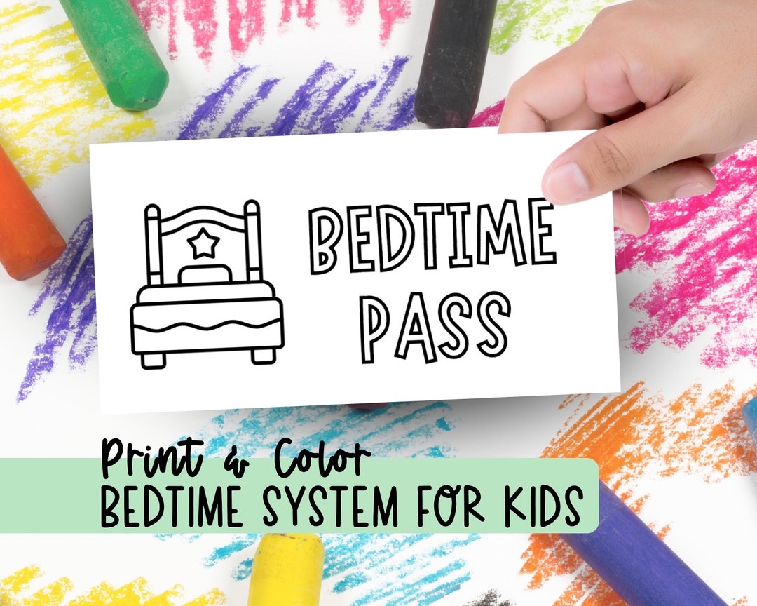 Bedtime Pass for Sleep Training Toddlers Printable Get Out of Bed ...