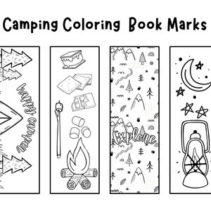 Color Your Own Bookmark Printable Camping Coloring Page for Kid Summer ...