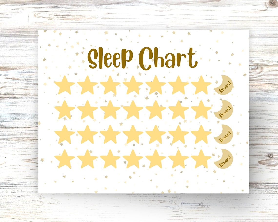 Stay in Bed Sticker Chart for Sleep Training Toddlers Printable Reward ...