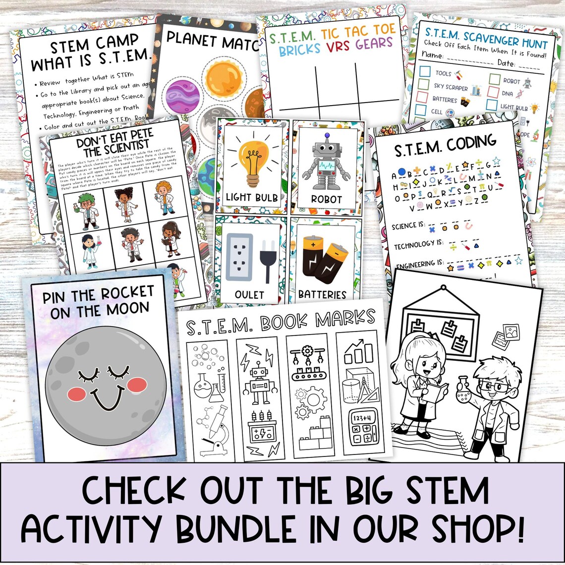 STEM Learning Activities Bundle for Kids, Trivia Questions, Fun Facts ...