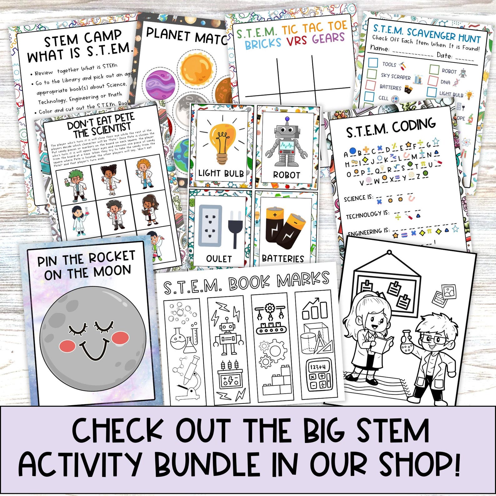 STEM Learning Activities Bundle for Kids, Trivia Questions, Fun Facts ...