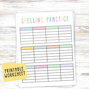 Printable Spelling Worksheet Spelling Practice Teacher Resource ...
