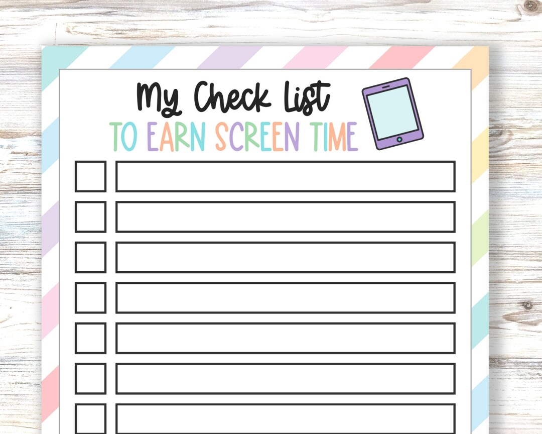 Earn Screen Time Chart, Checklist Bundle for Kids and Teens, My Hygiene ...