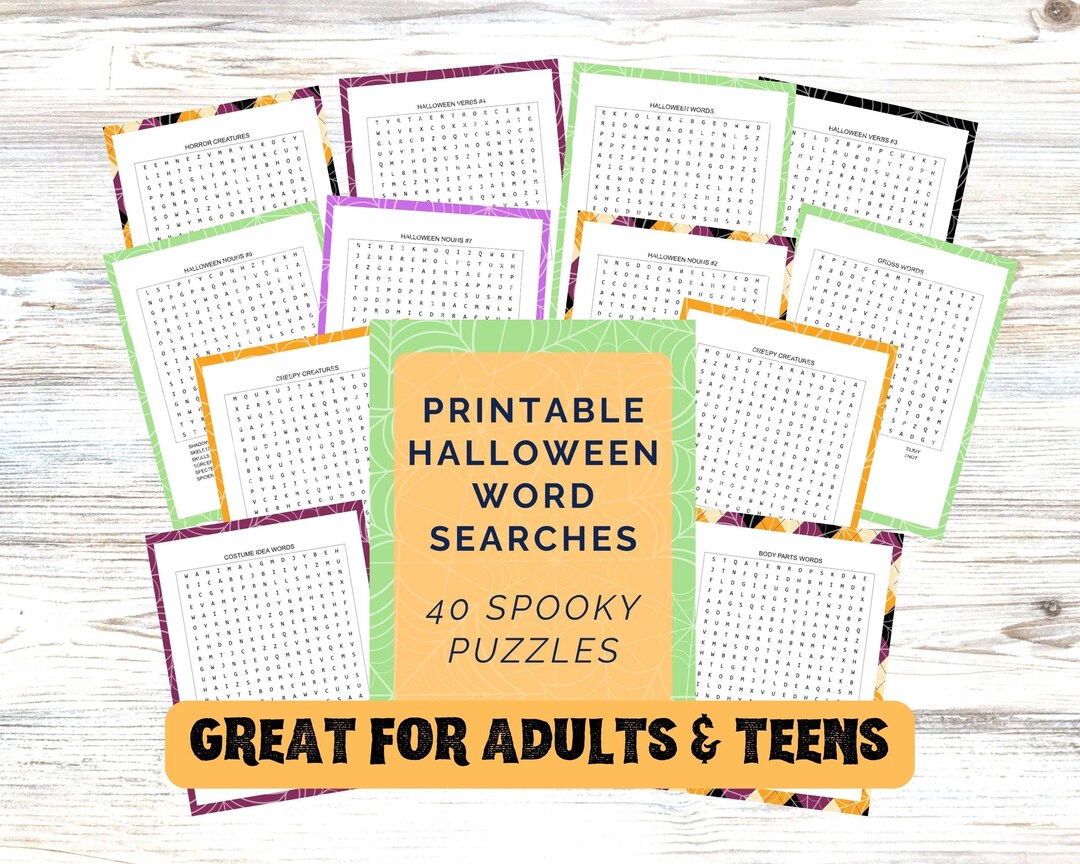 Printable Word Searches 40 Word Puzzles Bundle for Adults - Etsy