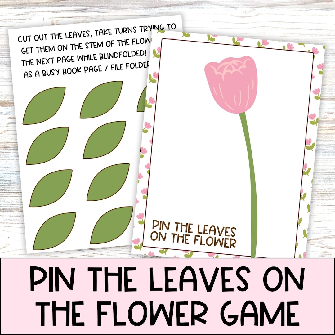 Pin the Leaf on the Flower Game for Toddlers and Kids Printable ...