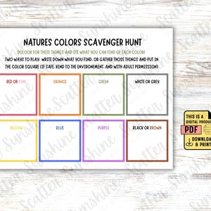 Nature Scavenger Hunt Bundle Outdoor Game for Kids Printable Camping ...