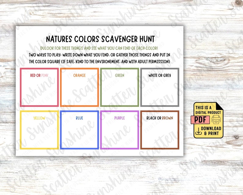 Nature Scavenger Hunt Bundle Outdoor Game for Kids Printable Camping ...