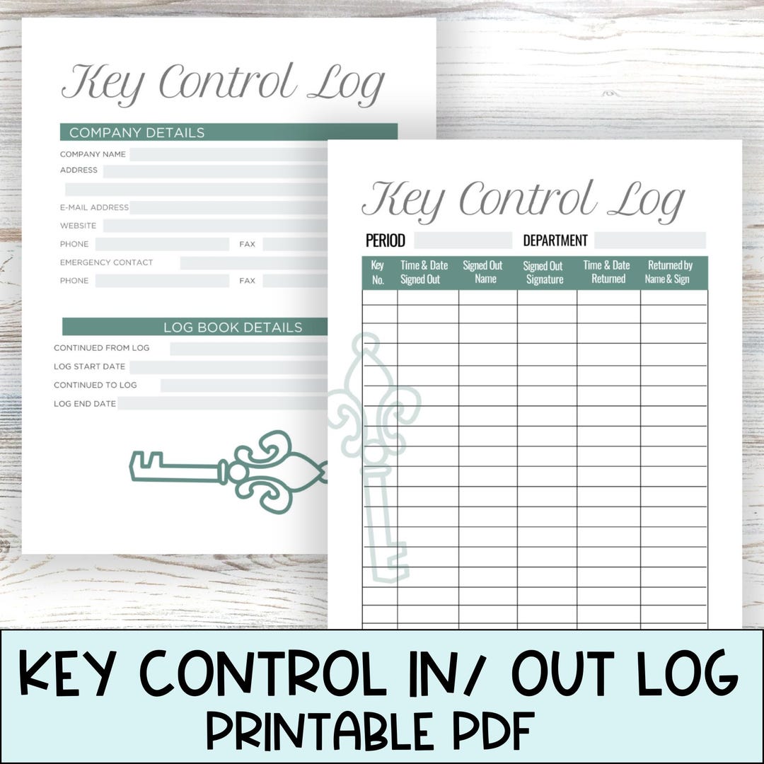Key Tracker Form, Printable Log for Property Management, Landlord Forms ...