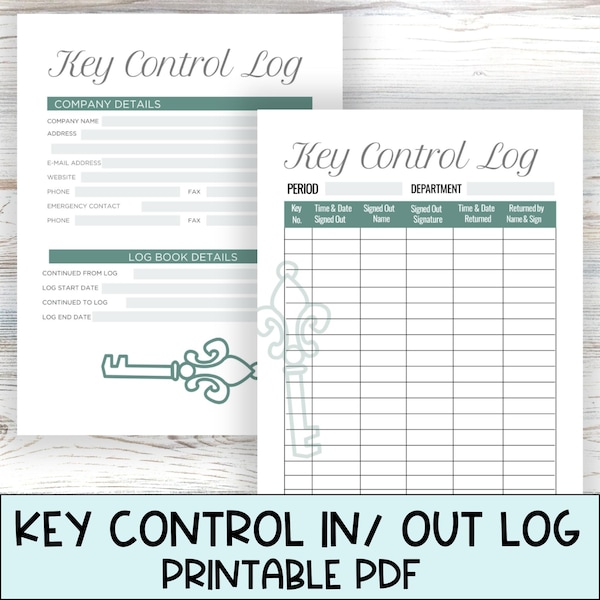 Key Log Template - Etsy