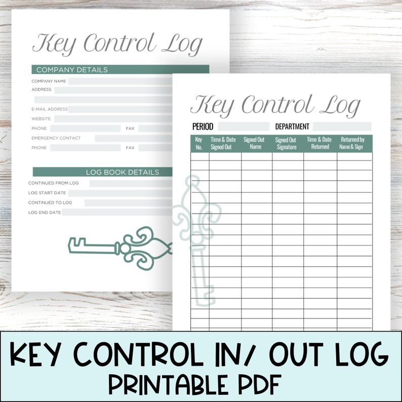 Key Tracker Form, Printable Log for Property Management, Landlord Forms ...