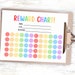 Printable Rainbow Reward Chart for Kid Sticker Chart Positive Behavior ...