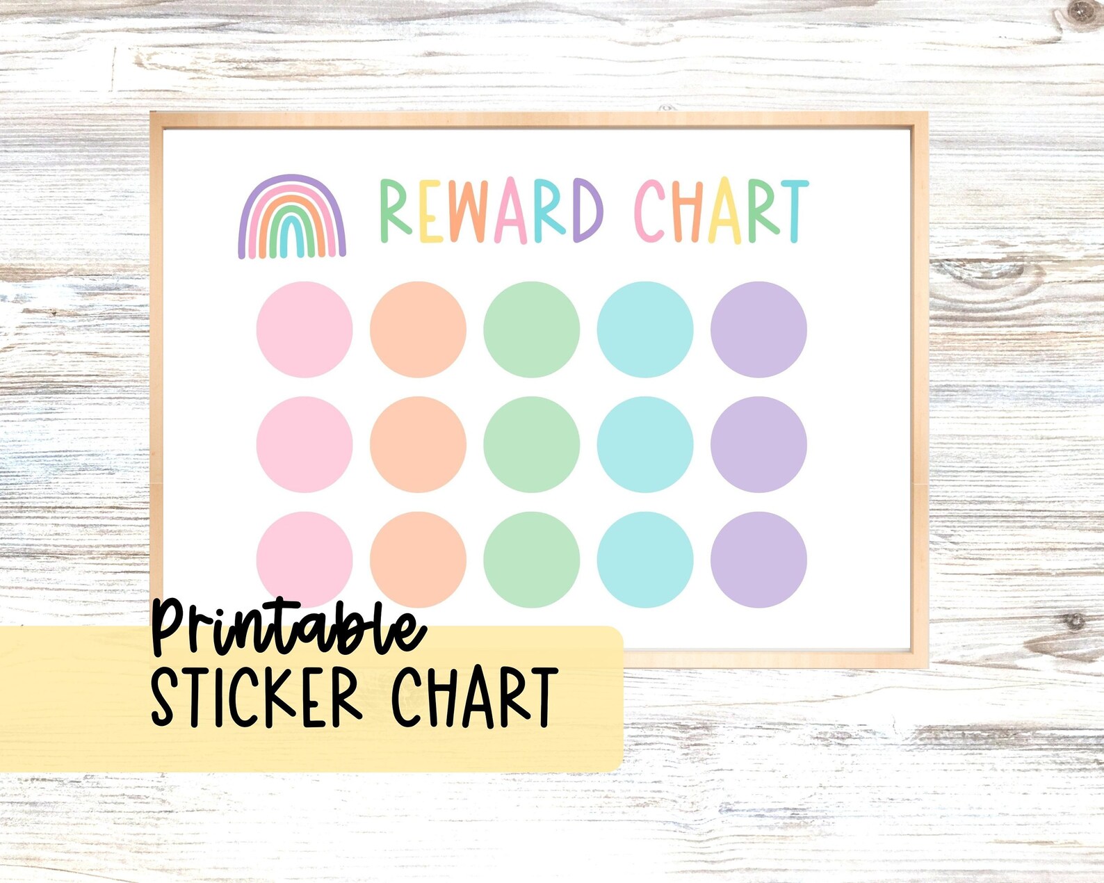 Printable Rainbow Reward Chart for Kid Sticker Chart Positive Behavior ...