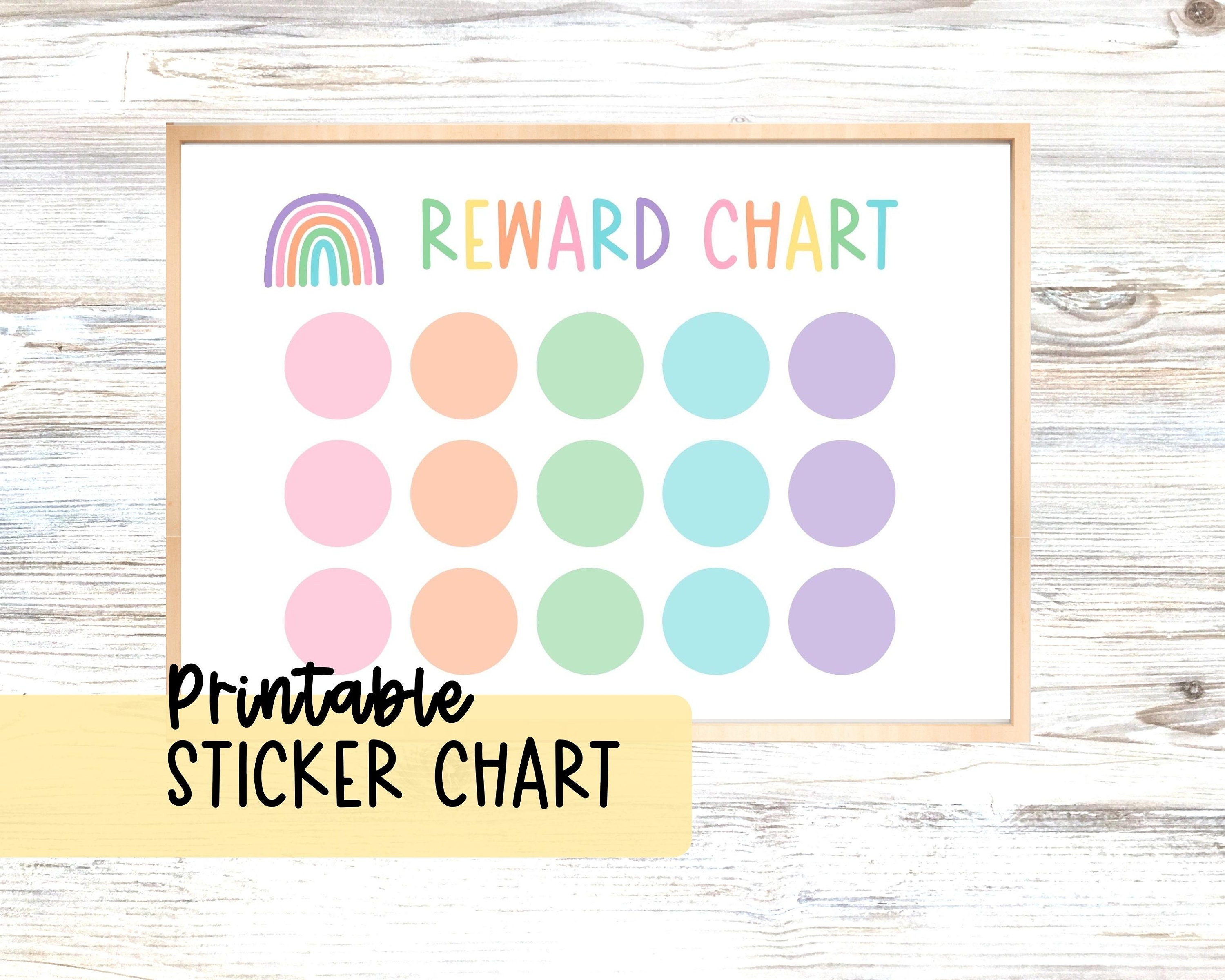 Printable Rainbow Reward Chart for Kid Sticker Chart Positive Behavior ...