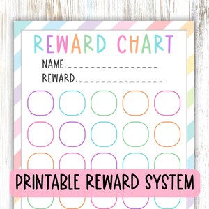 Printable Rainbow Reward Chart for Kid Sticker Chart Positive Behavior ...