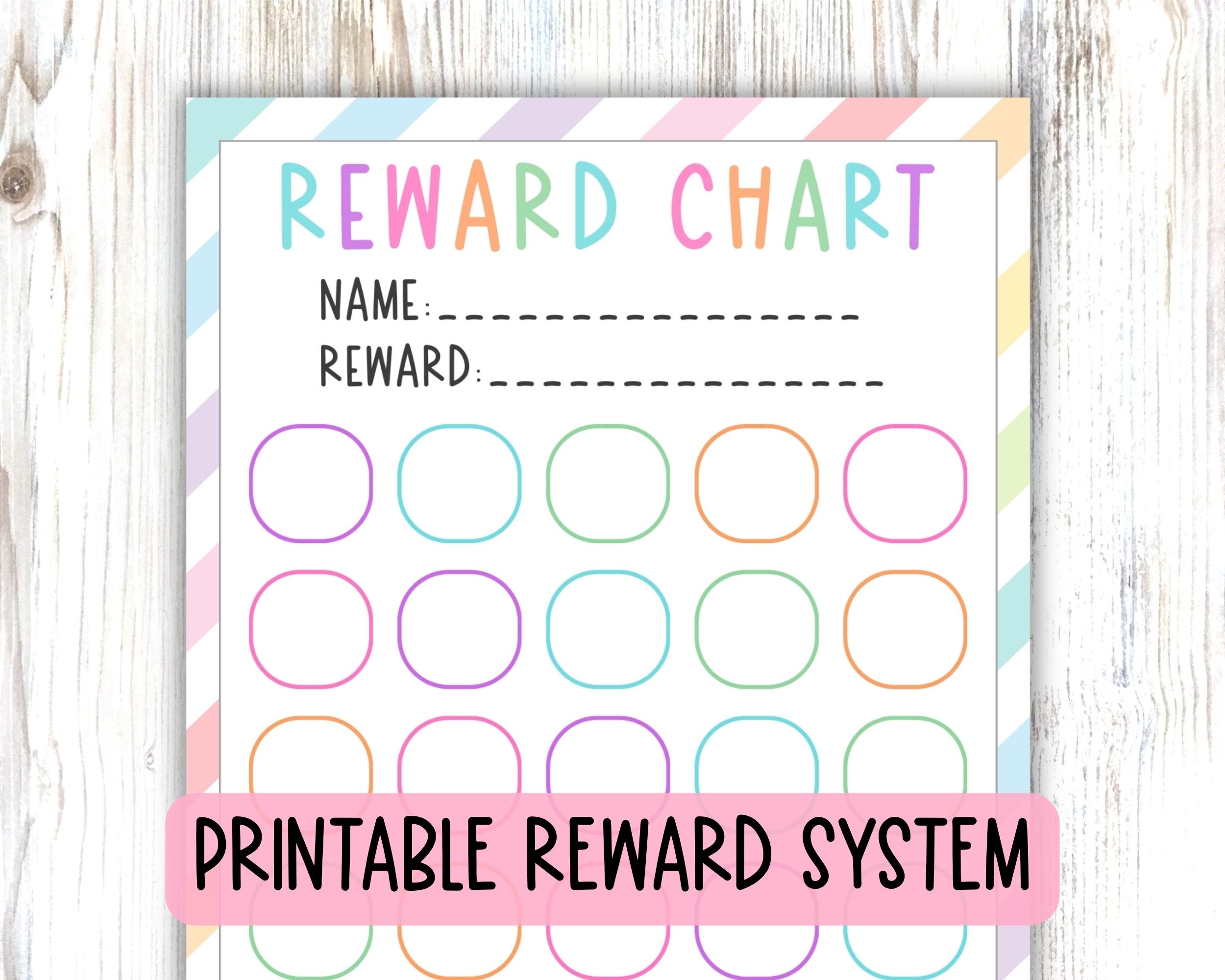 Printable Rainbow Reward Chart for Kid Sticker Chart Positive Behavior ...