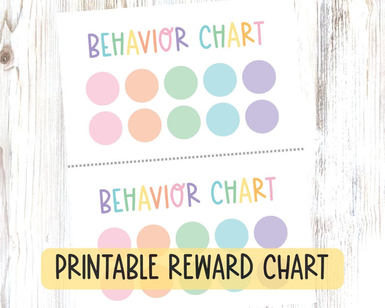 Editable Reward Chart for Kid Sticker Chart for Positive Behavior Teen ...