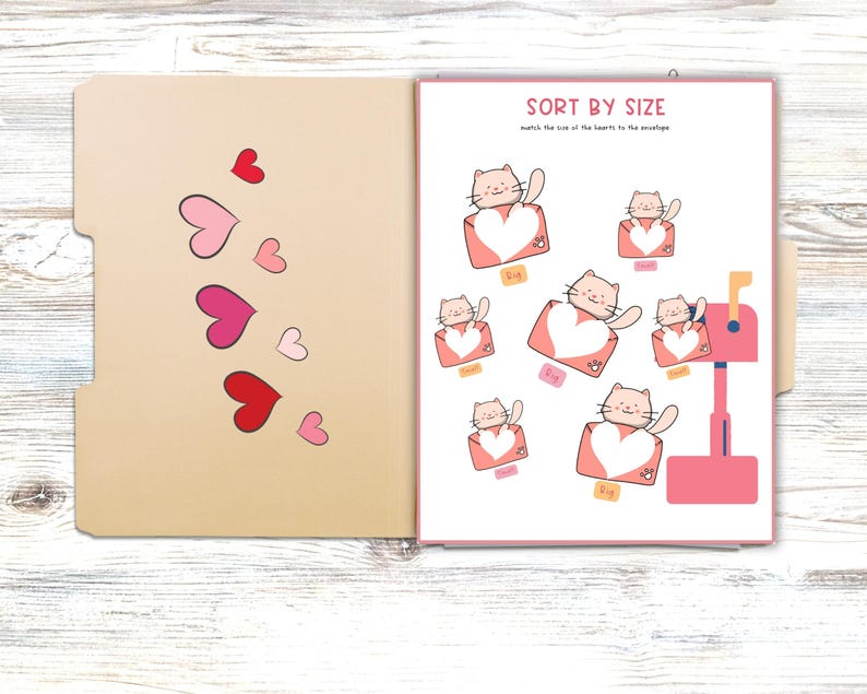 Valentine Day Busy Book Activity Bundle, Shape Matching, Number ...