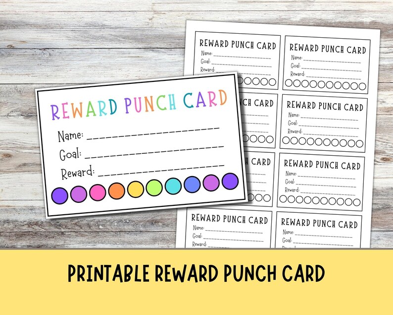 Reward Punch Cards, Printable Reward System for Kids, Good Behavior ...