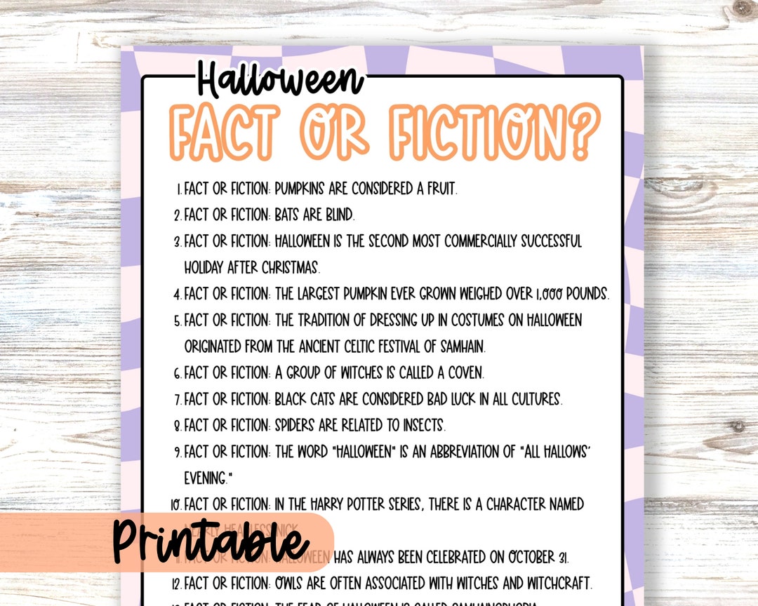 Halloween Party Game Bundle: Printable Fact or Fiction, This or That ...