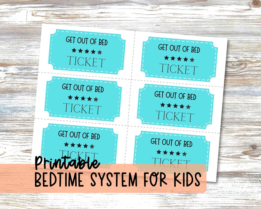 Bedtime Pass, Get Out of Bed Ticket, Stay in Own Bed Incentive Program ...