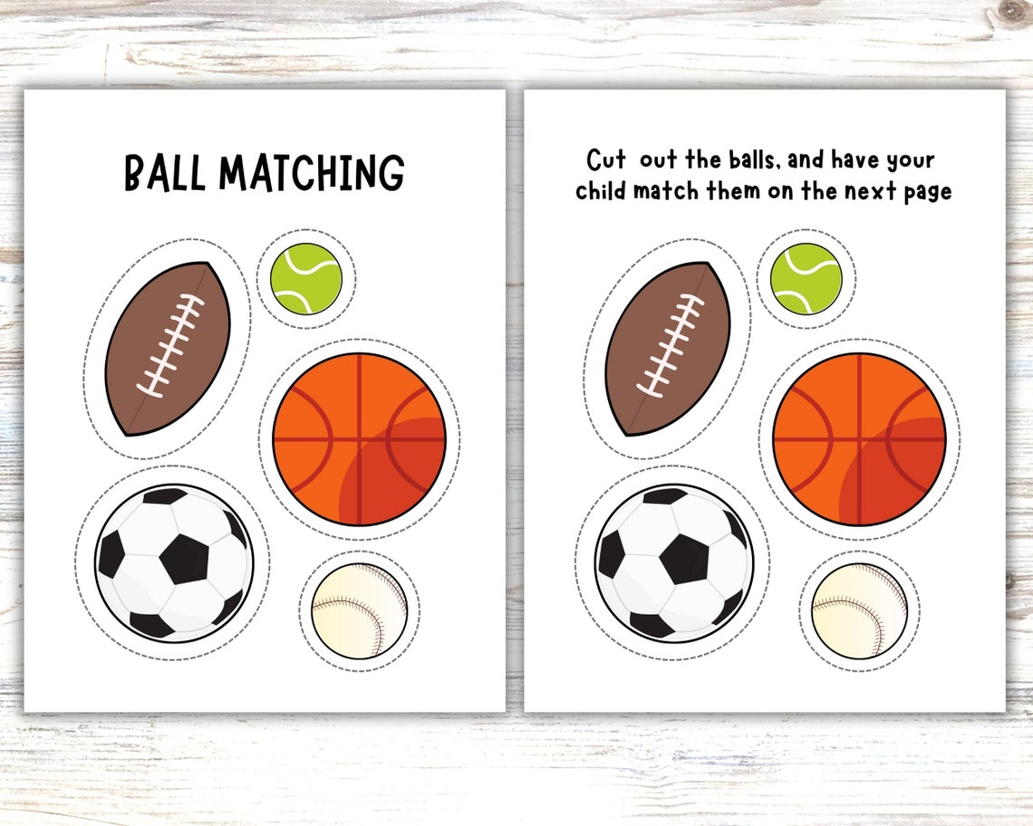 Ball Matching Game for Preschool Sports Balls Kids Printable File ...