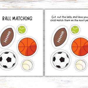 Ball Matching Game for Preschool Sports Balls Kids Printable File ...