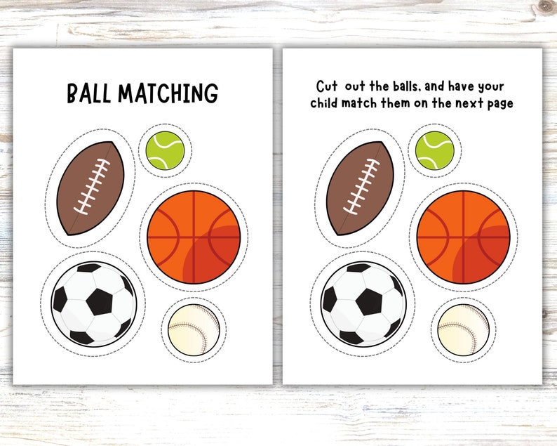 Ball Matching Game for Preschool Sports Balls Kids Printable File ...