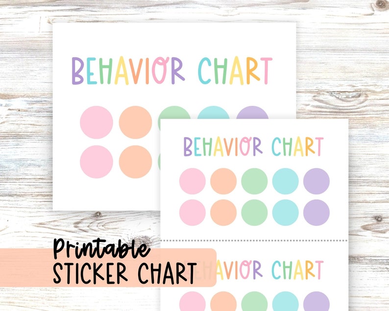 Printable Rainbow Reward Chart for Kid Sticker Chart Positive Behavior ...