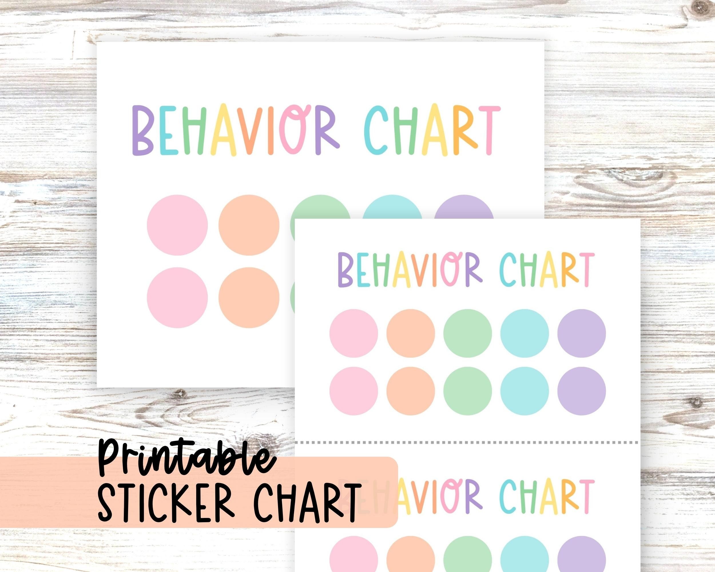 Printable Rainbow Reward Chart for Kid Sticker Chart Positive Behavior ...