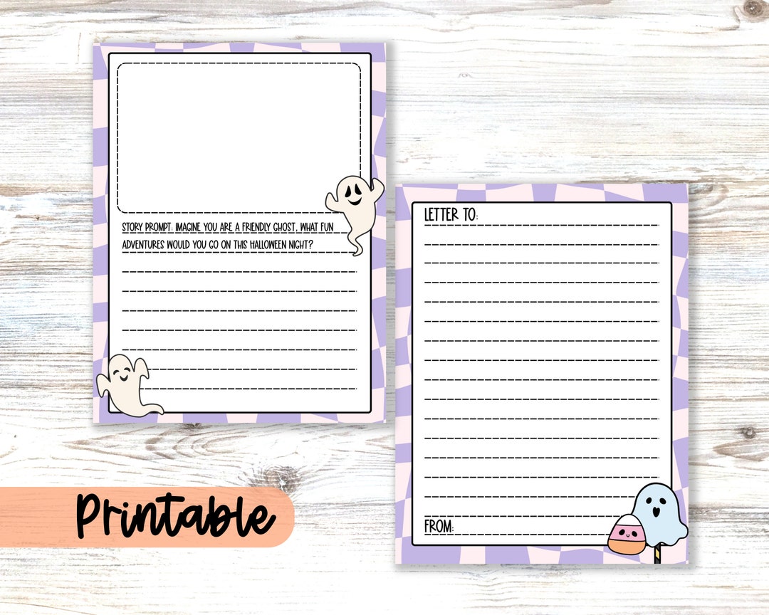 Halloween Story Writing Prompts Worksheet & Halloween Stationary Letter ...