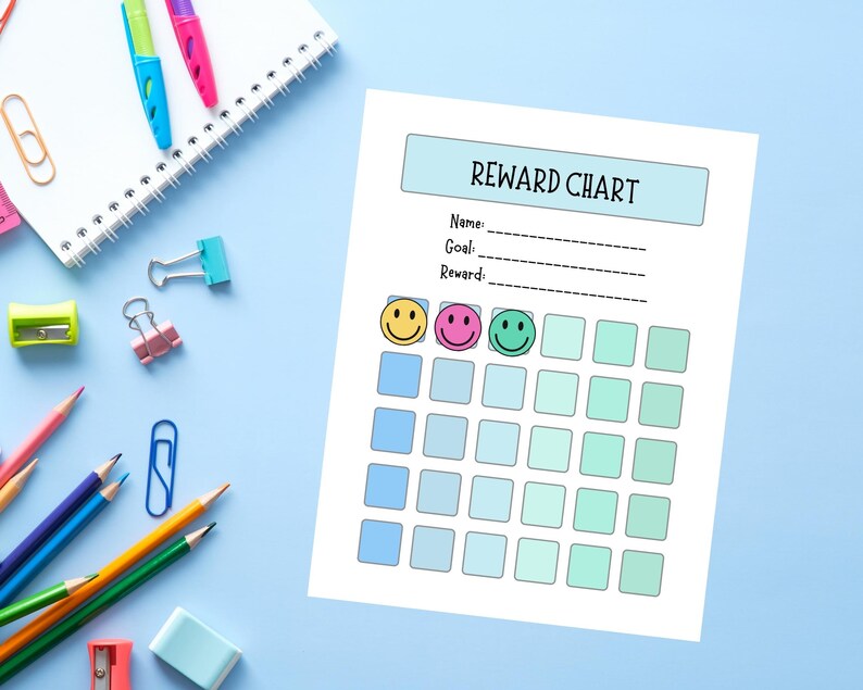 Editable Reward Chart for Kid Sticker Chart for Positive - Etsy