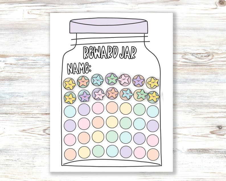 Reward Jar Reward Sticker Chart, Good Behavior Incentive for Kids ...