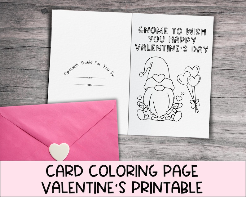 Multiple Valentines Day Card Coloring Page, Printable Greeting Card for ...