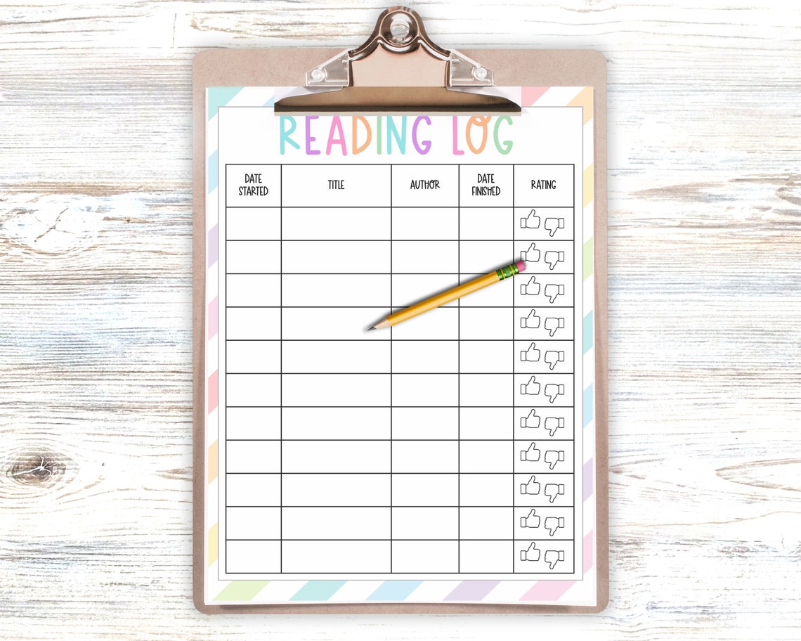 School Reading Log, Reading Reward Chart, 20 Minute Daily Homework ...