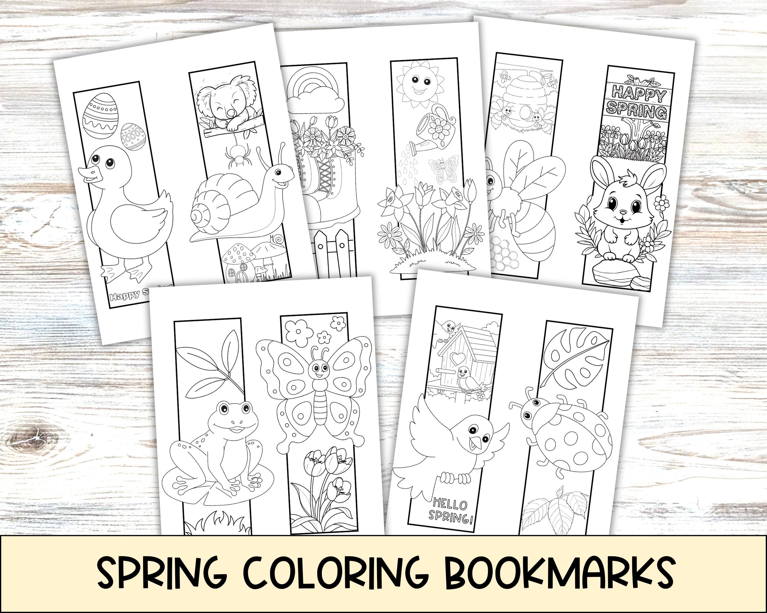 Spring Coloring Bundle, Coloring Puzzles, Bookmarks, by Number, Dot ...
